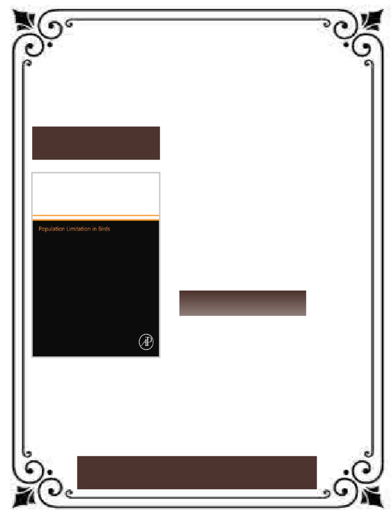 Population limitation in birds 1st Edition Ian Newton ebook instructor edition | PDF | Seabird ...