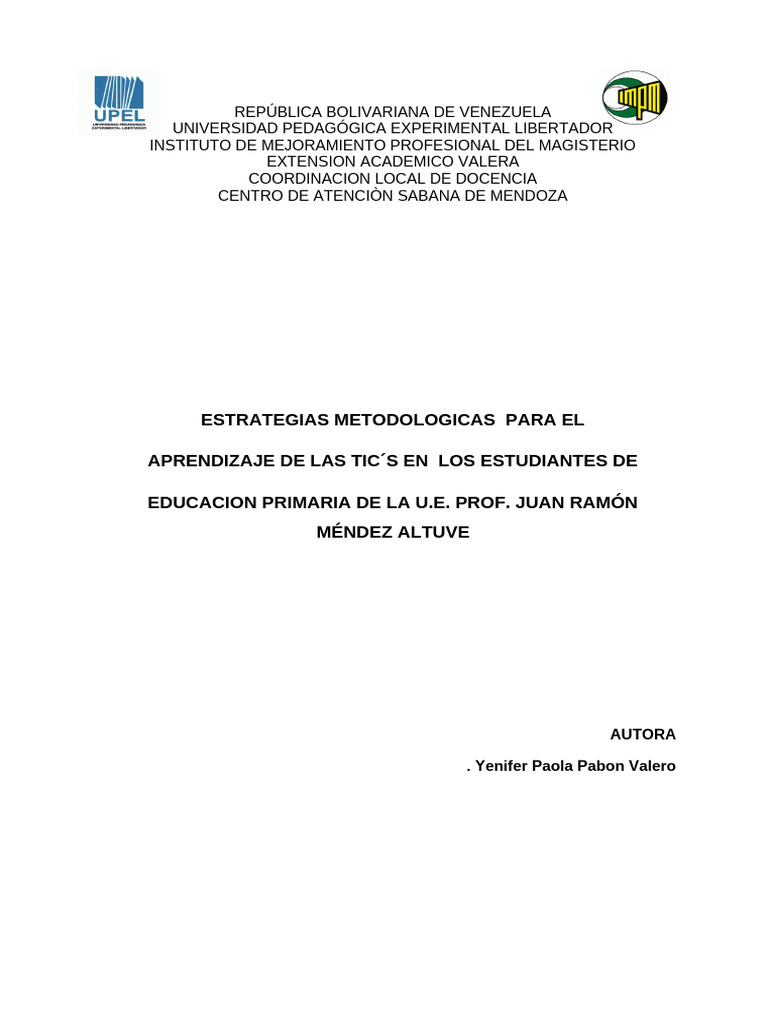 investigacion IV YENIFER PABON | PDF | Aprendizaje | Enseñando