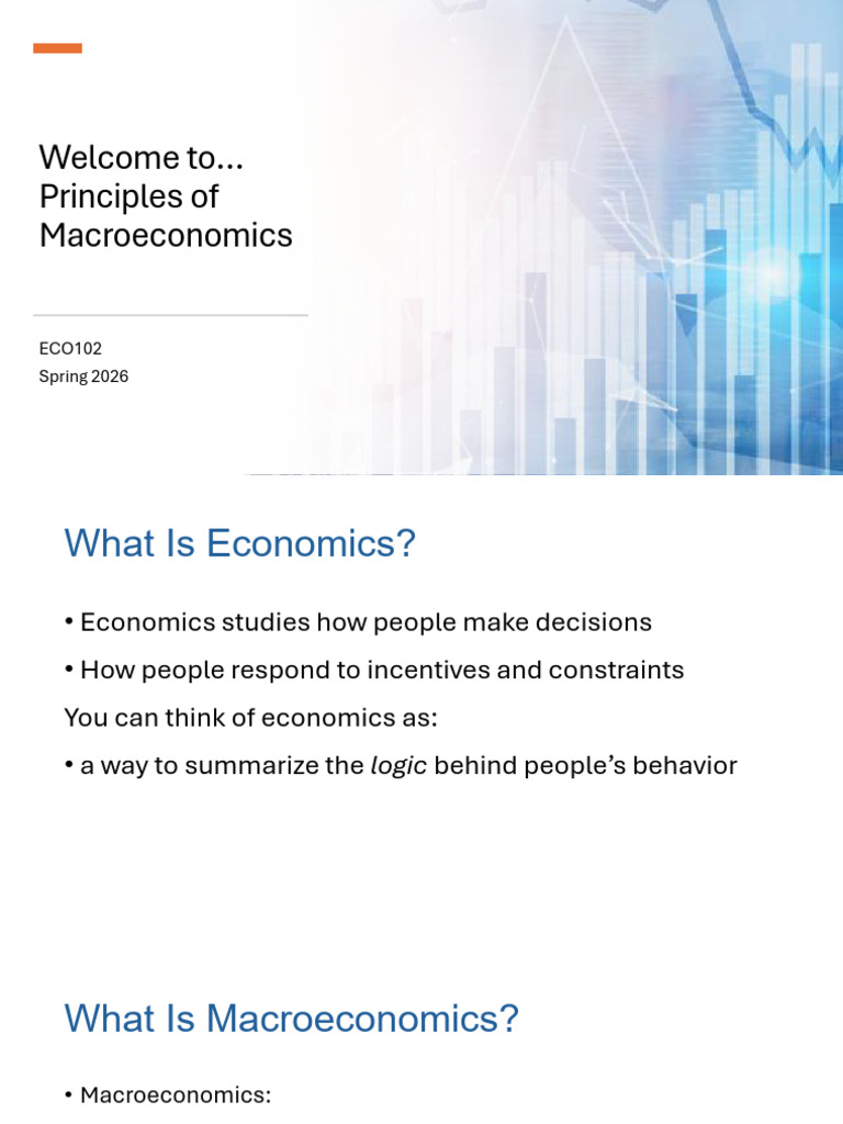ECO102_Slide 0 - Course Introduction | PDF | Macroeconomics | Economics