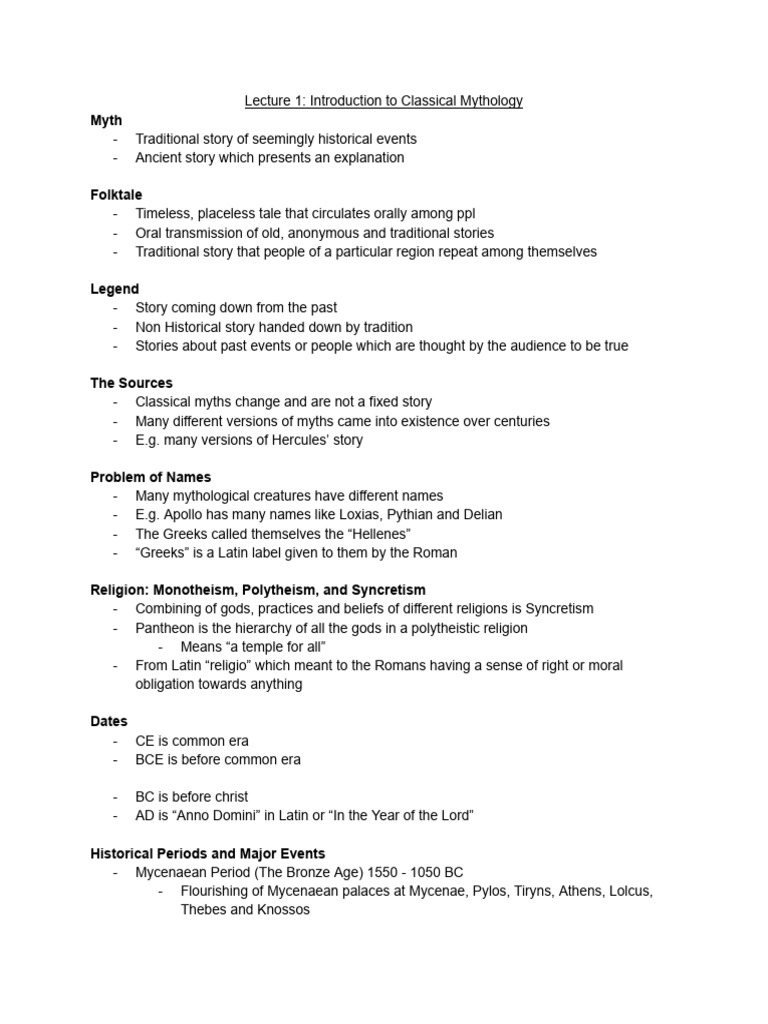 CLA204 Notes | PDF | Iliad | Trojan War
