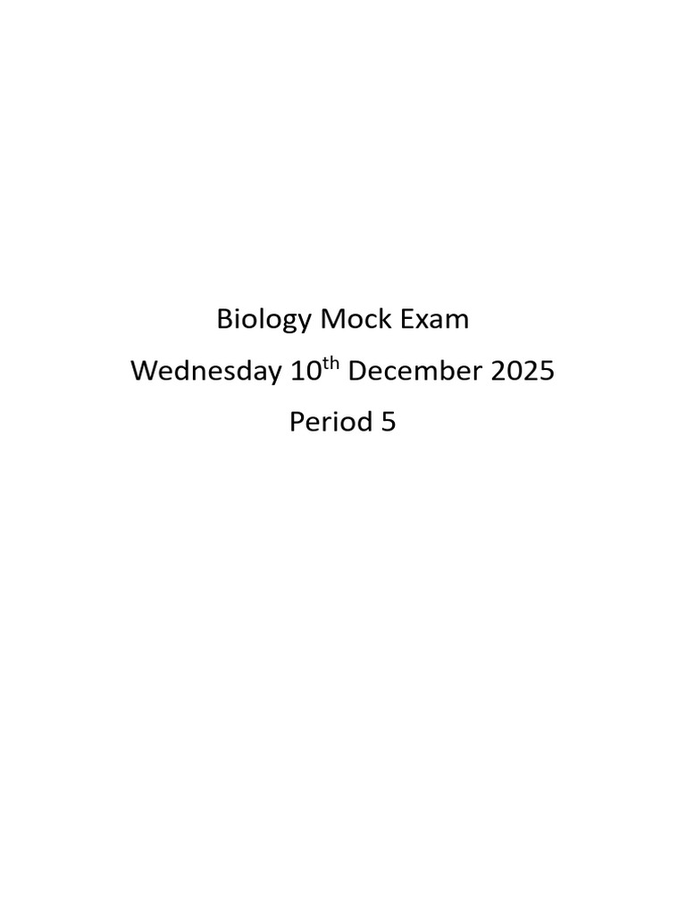 Biology Mock Exam Study Guide | PDF