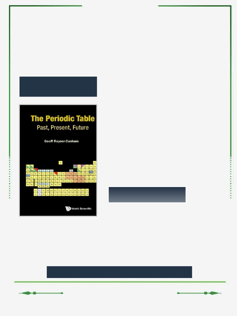 The Periodic Table Past Present And Future World Scientific 2020 Geoff ...