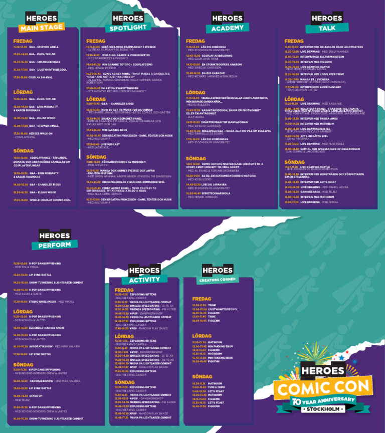 Scenprogram Comic Con | PDF