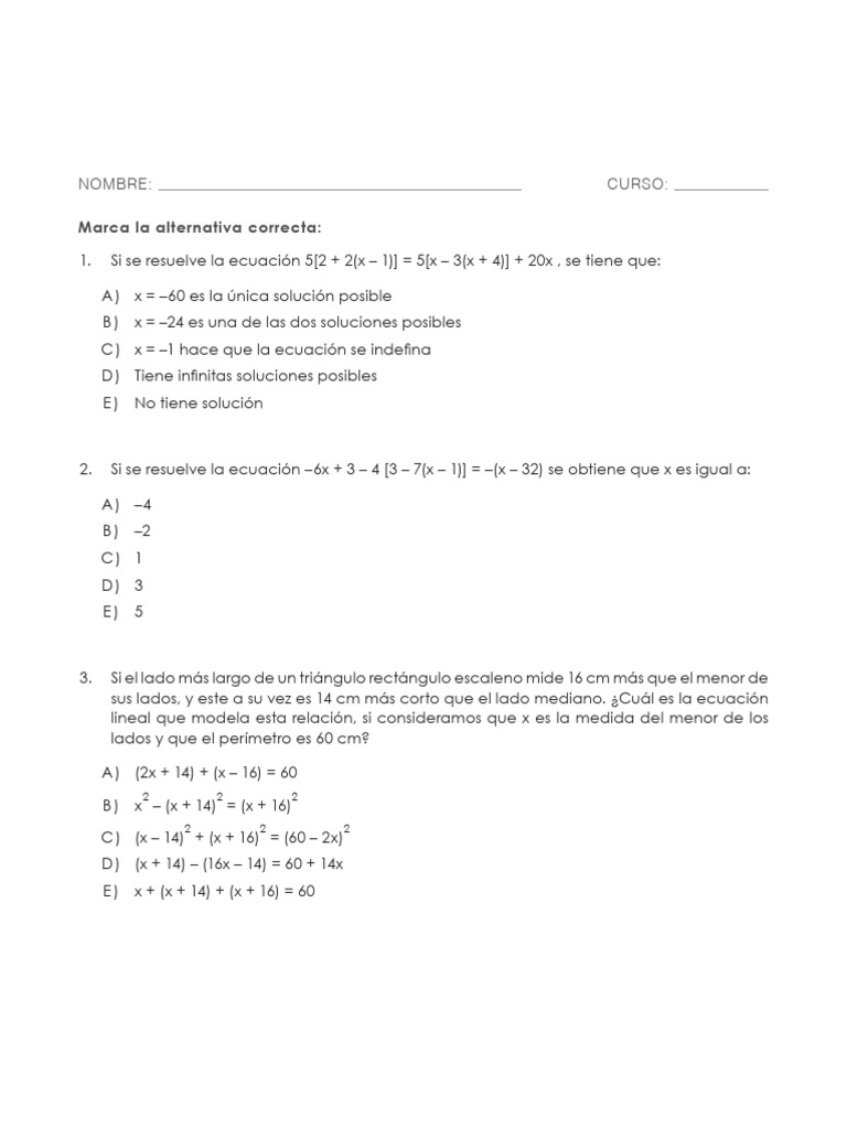 Guia Adicional de Ecuaciones | PDF | Ecuaciones | Matemáticas