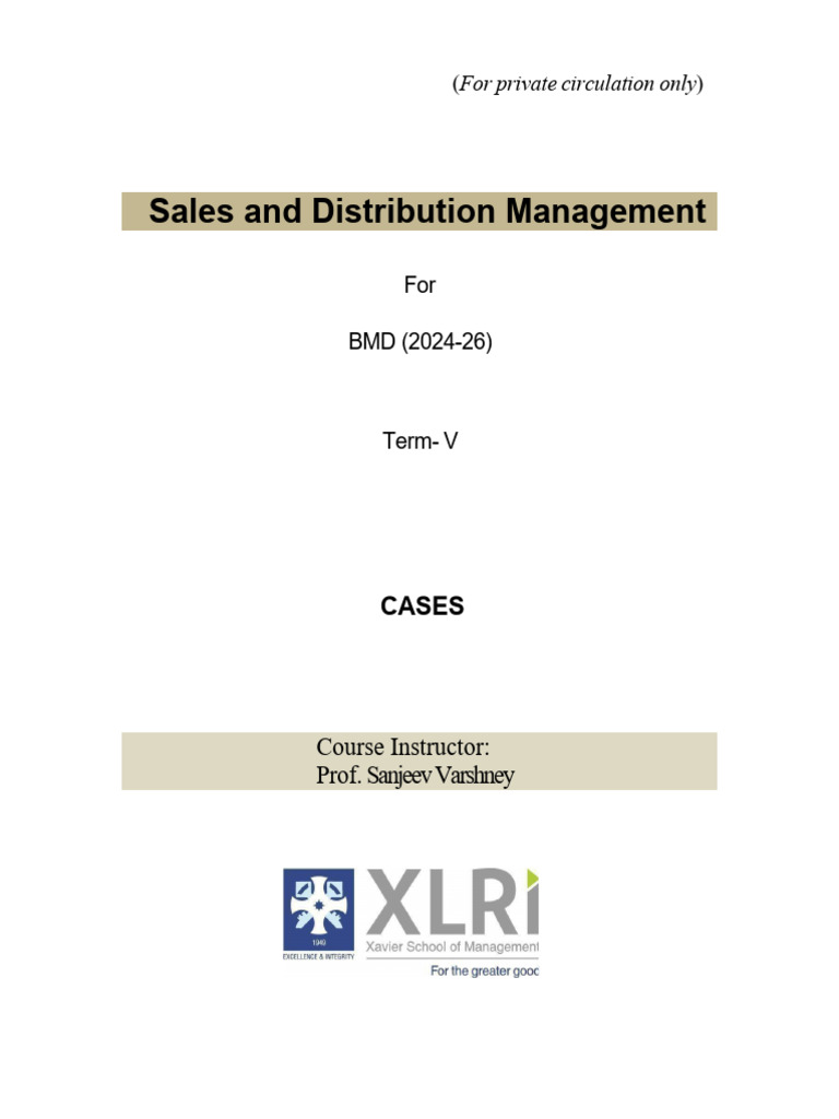 Sales & Distribution Management Cases | PDF