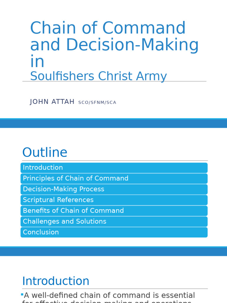 Chain of Command and Decision-Making in Soulfishers Christ | PDF ...
