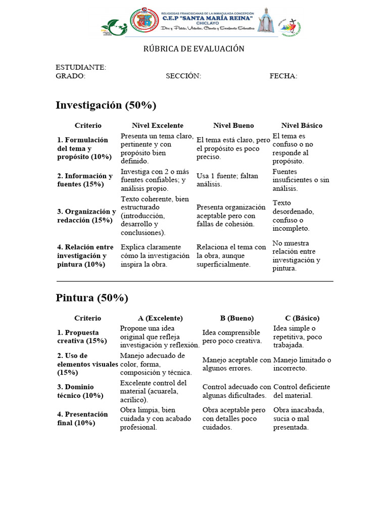 Rubric a Fi Charu Tina | PDF | Pinturas
