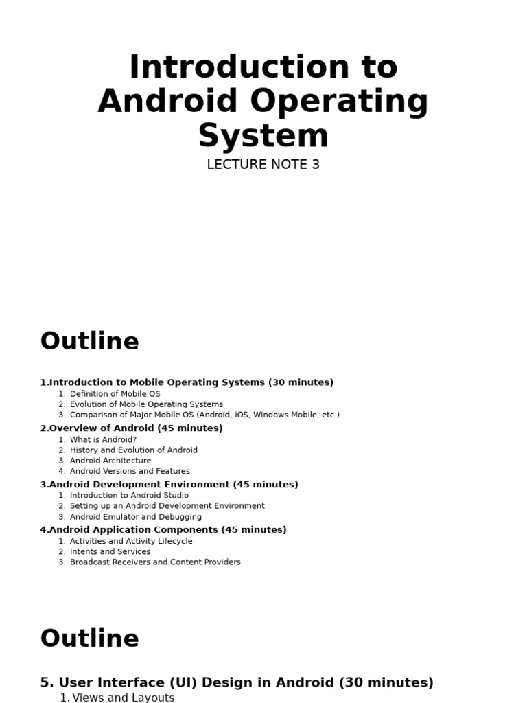 Lecture Note 3 | PDF | Android (Operating System) | Operating System