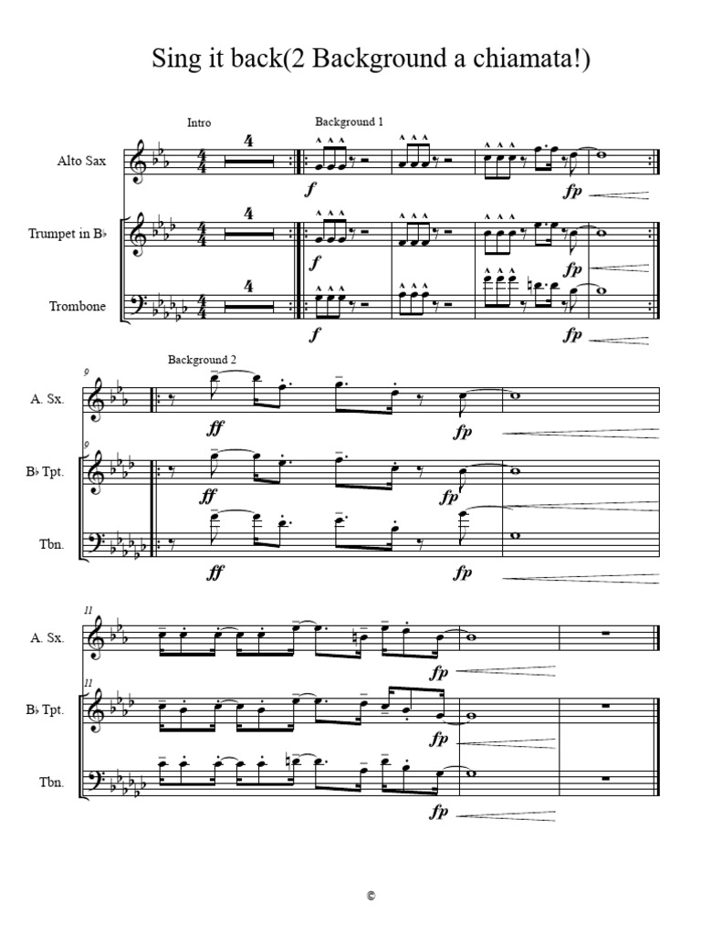 Sing It Back (2 Background Per Tutte Le Parti) | PDF