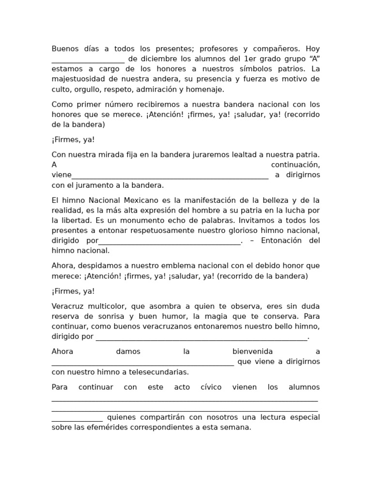 Honores a La Bandera | PDF