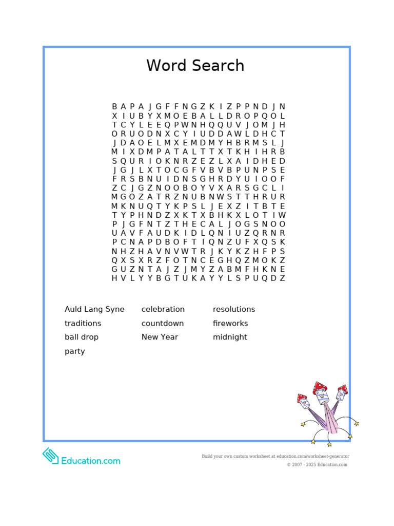 Custom Word Search Worksheet Generator | PDF