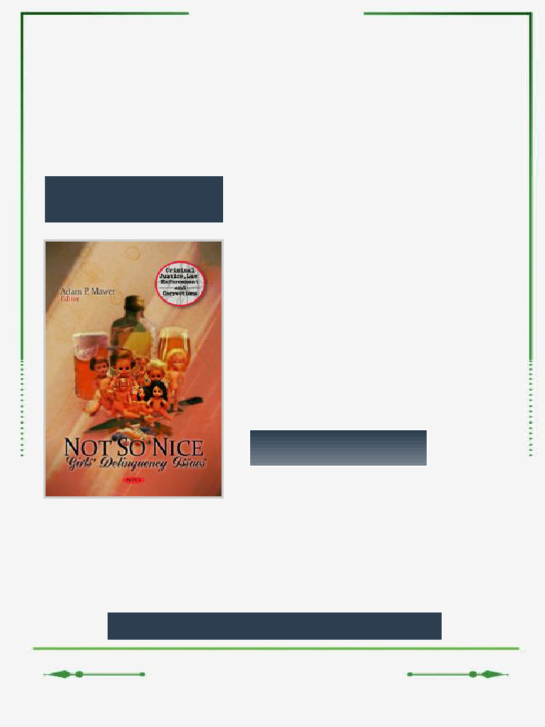 Not So Nice Girls Delinquency Issues Girls Delinquency Issues 1st ...