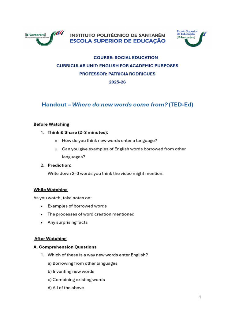 New Words in English: Origins & Examples | PDF