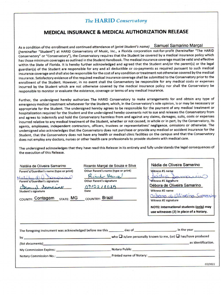 Medical Insurance & Medical Authorization Release | PDF