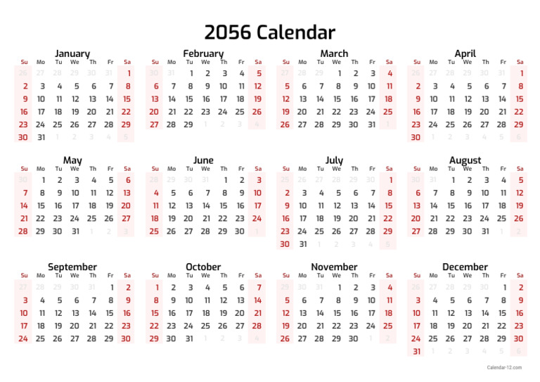 2056 Calendar | PDF