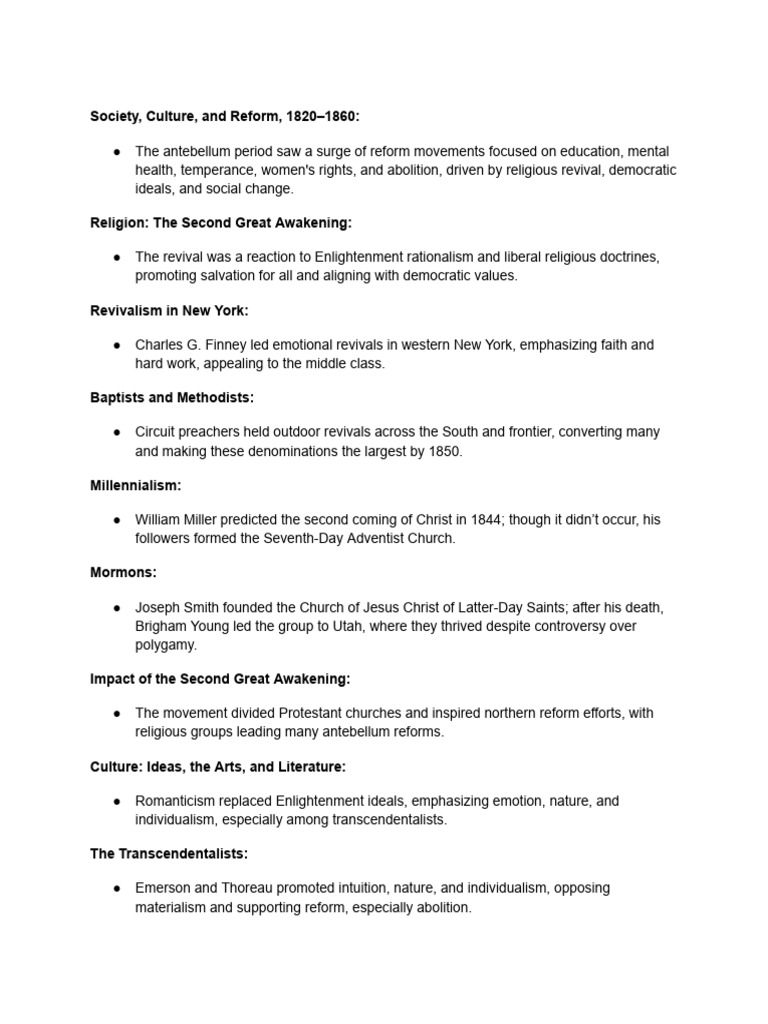 Antebellum Reform Movements Overview | PDF | Abolitionism In The United ...