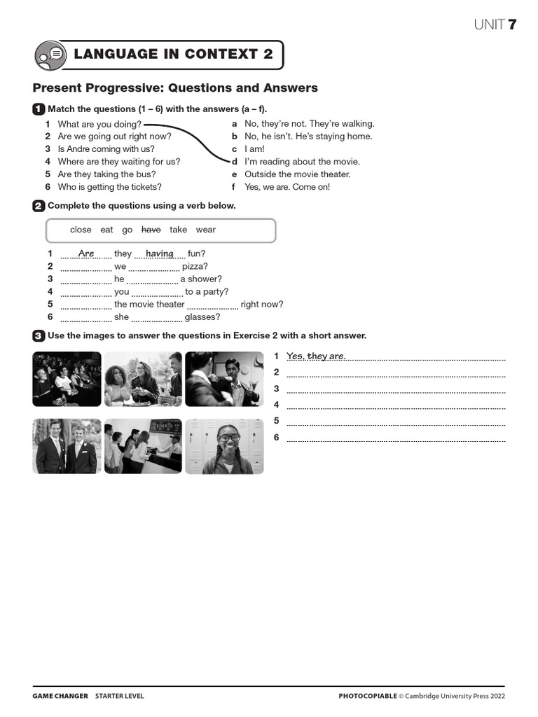Present Progressive Questions Practice | PDF