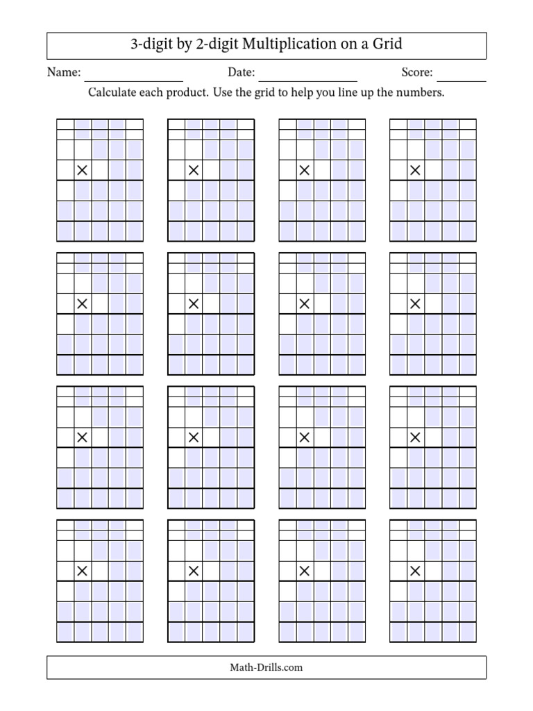 Multiplication With Grid Blank 0302 001.1692104785 | PDF
