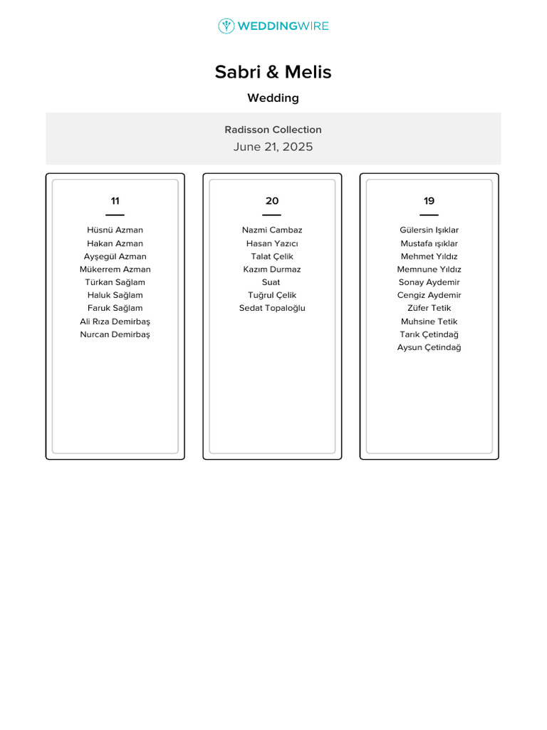 Print Seating Chart | PDF