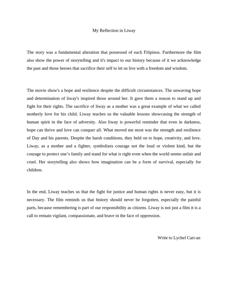 My Reflection in Liway Lychel | PDF