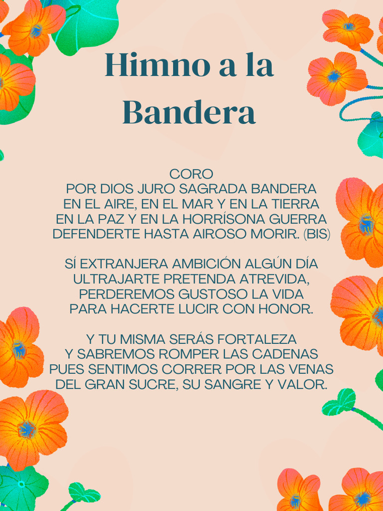 Himno a la Bandera: Valor y Honor | PDF