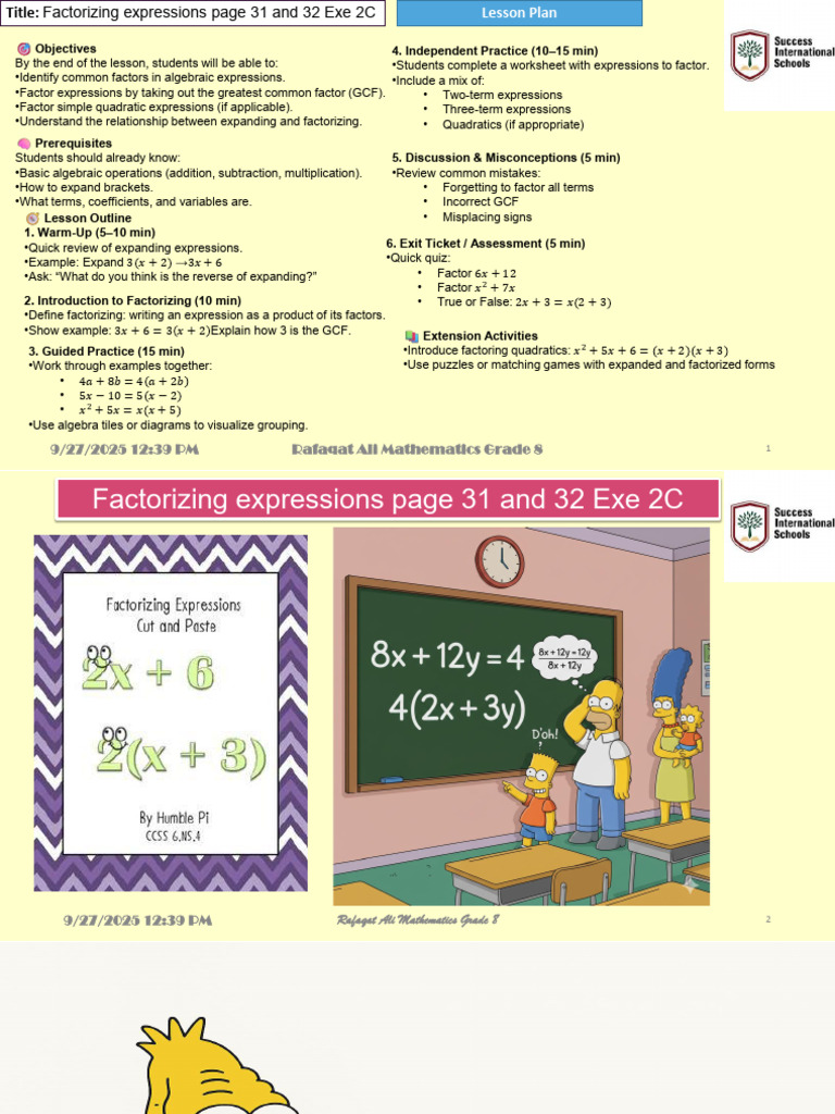Lesson plan and presentation Grade # lesson 2 # week 5 topic ...