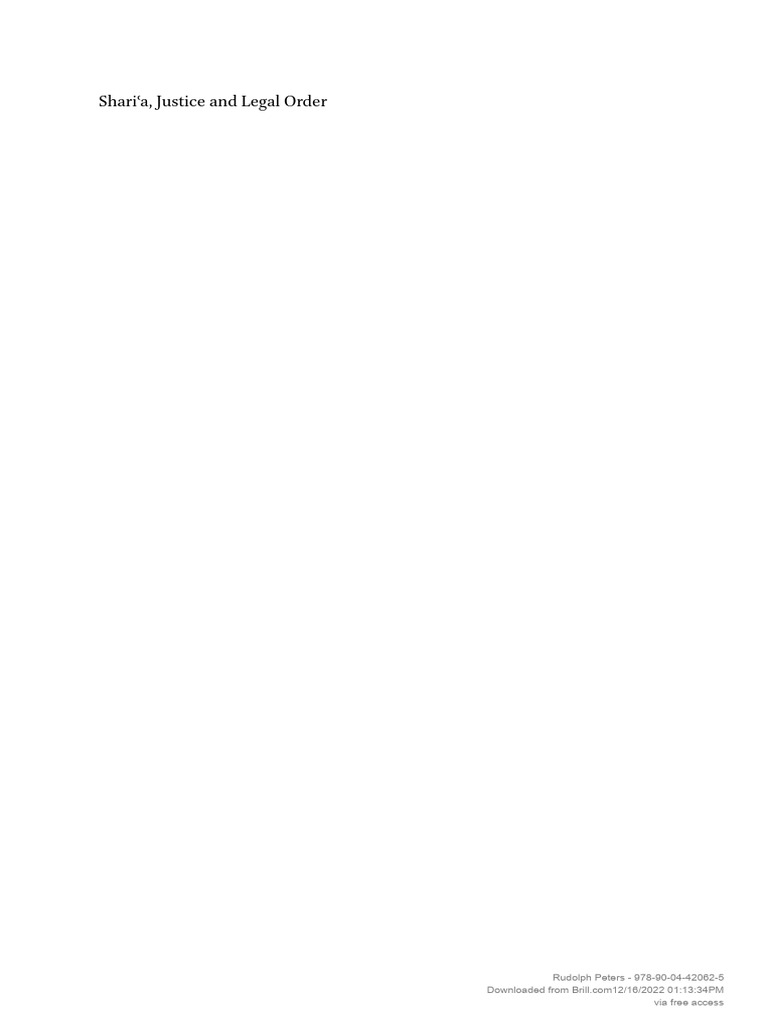 Shariʿa, Justice and Legal Order _ Egyptian and Islamic Law_ -- Rudolph ...