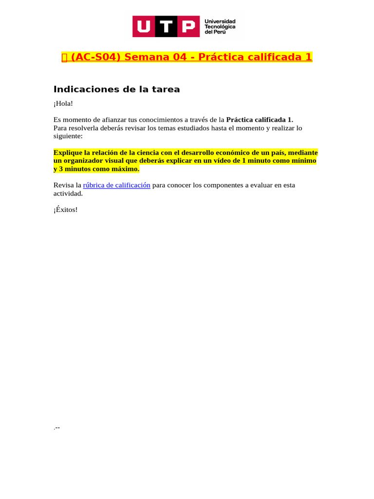 ? (AC-S02) Semana 02 - Práctica Calificada 1 (Economia) | PDF