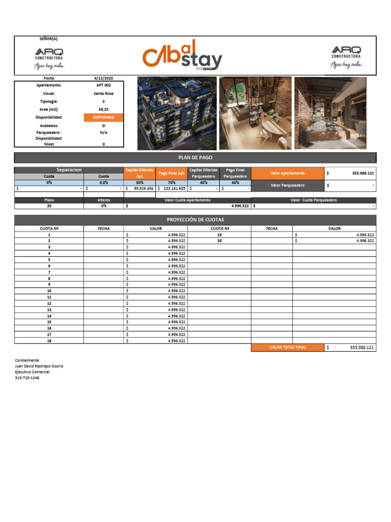 Apto 002 - 58.25 Mts2 - Primera Etapa | PDF