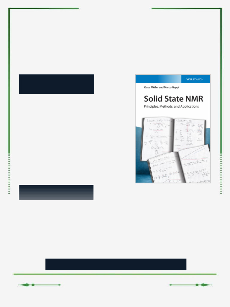 Solid State NMR Principles Methods and Applications 1st Edition Klaus ...