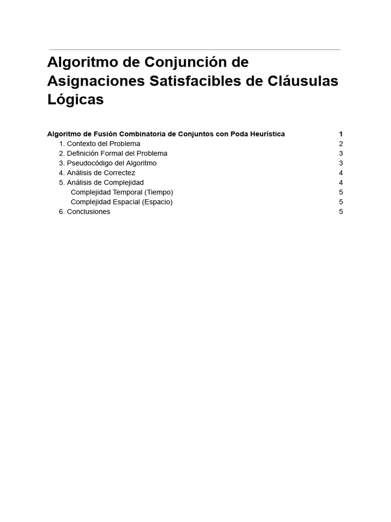 Algoritmo de Conjunción de Asignaciones Satisfacibles de Cláusulas ...