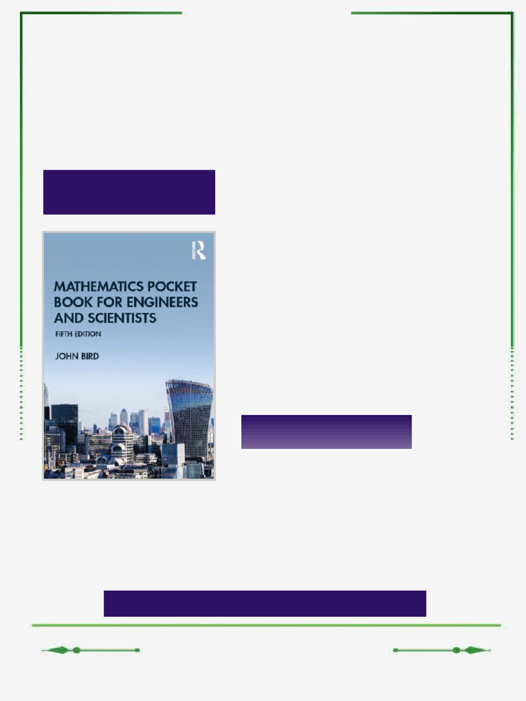 Mathematics Pocket Book for Engineers and Scientists 5th Edition John Bird fully accessible ...
