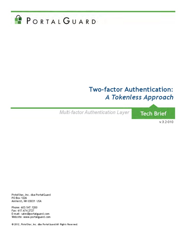 Two-Factor Authentication:: A Tokenless Approach | PDF | Radius | Authentication