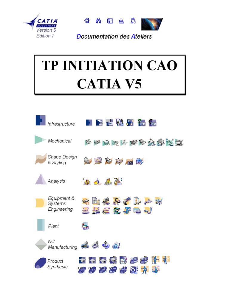 TP Catia v5 | PDF | Bouton (informatique) | Logiciel