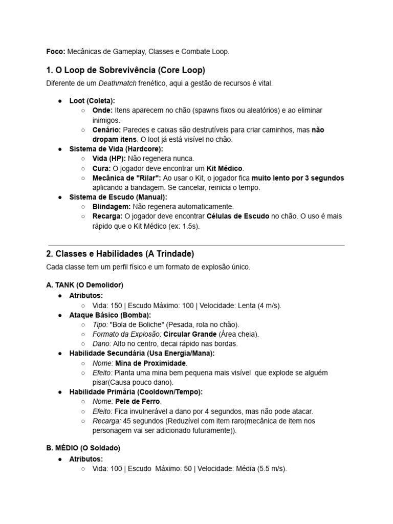 ? MANUAL DE REGRAS DO JOGO (Game Design) - v1.0 | PDF