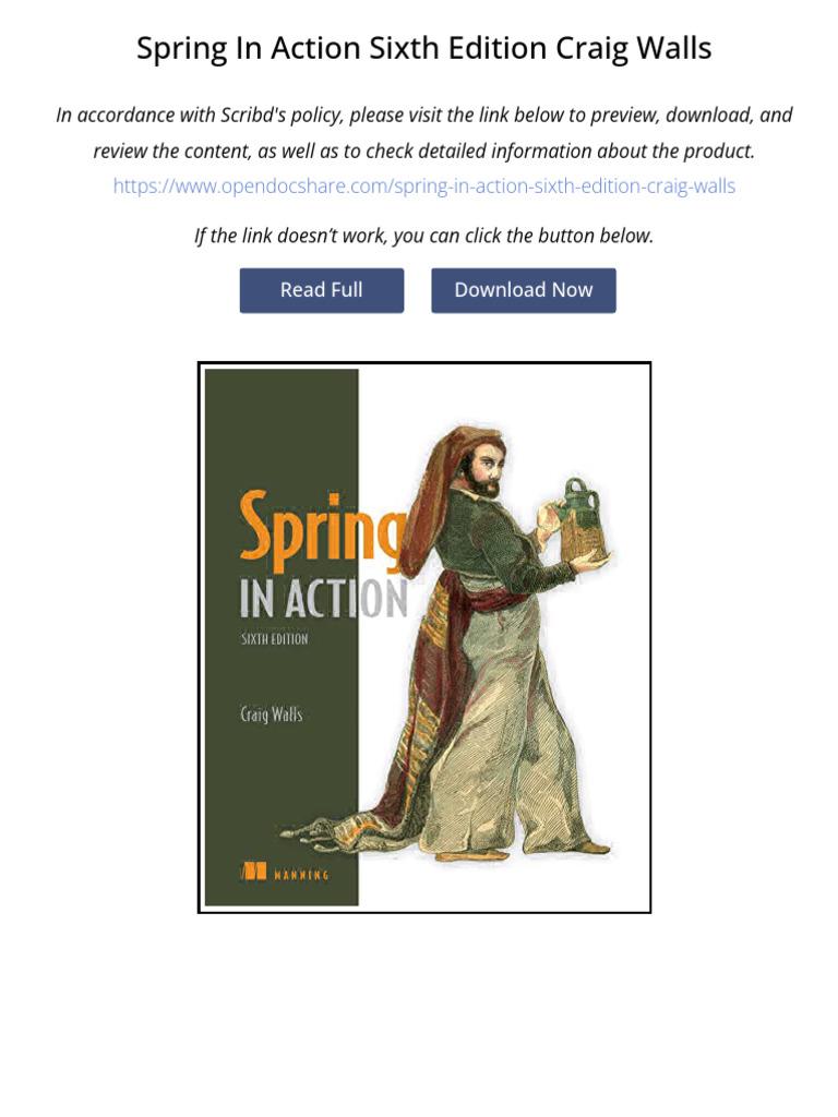 Spring in Action Sixth Edition Craig Walls | PDF