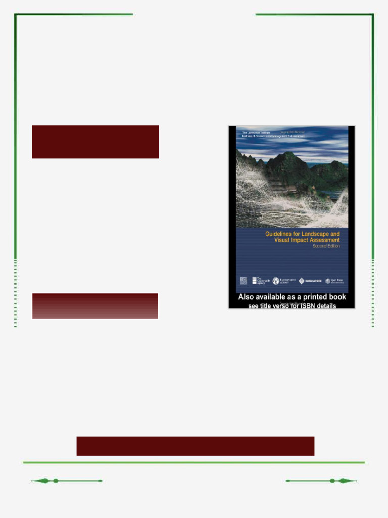 Guidelines for Landscape Visual Impact Assessment 2nd Edition Sue ...