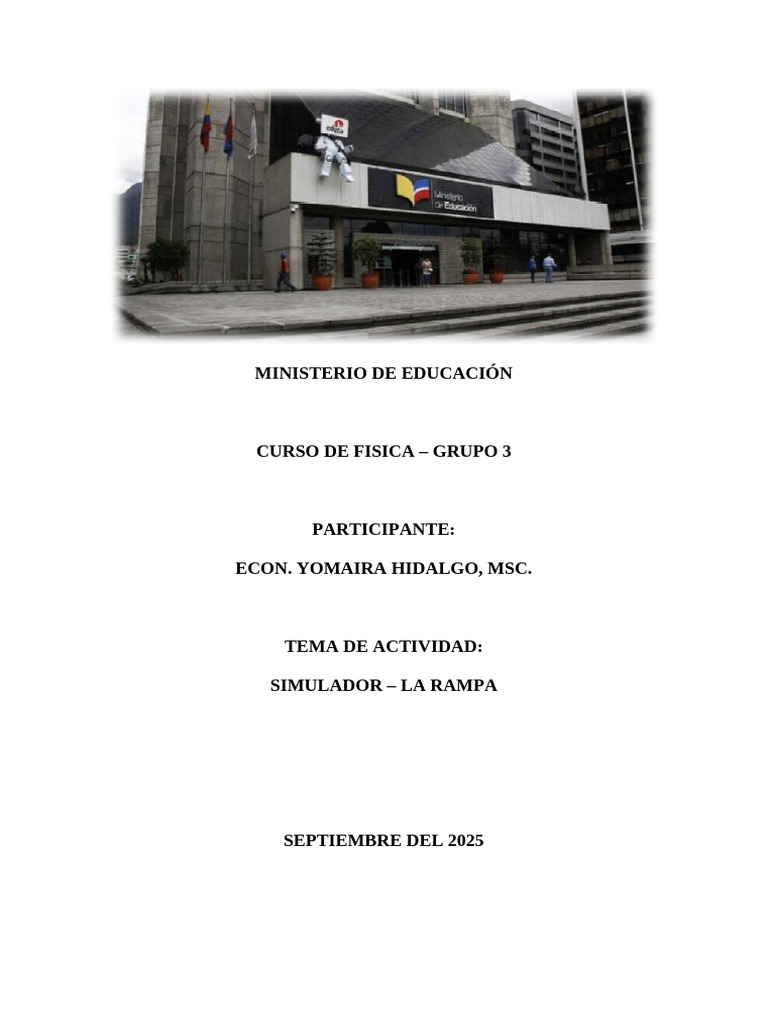 ACTIVIDAD 3 - SIMULADOR LA RAMPA | PDF | Fuerza | Gravedad