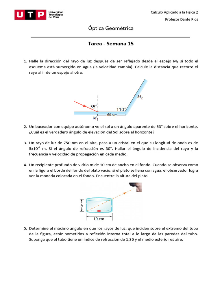 Tarea 6 - Óptica Geométrica | PDF