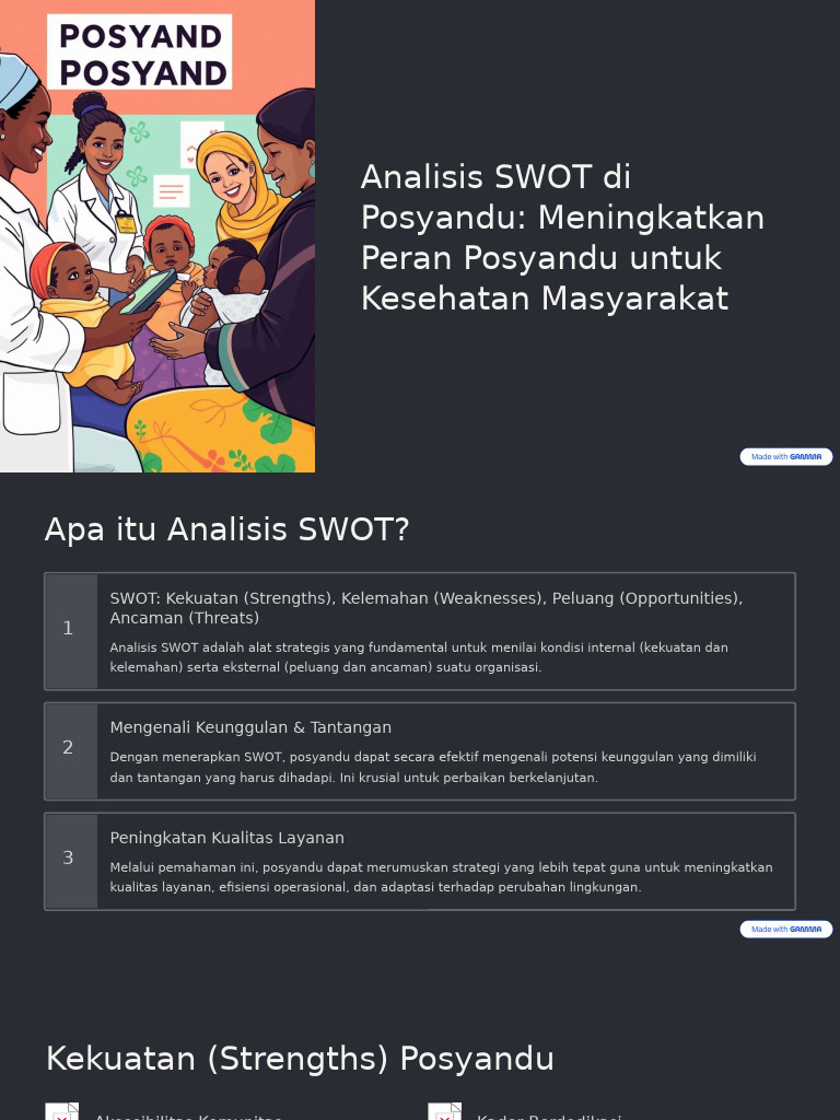 SWOT Posyandu untuk Kesehatan Masyarakat | PDF
