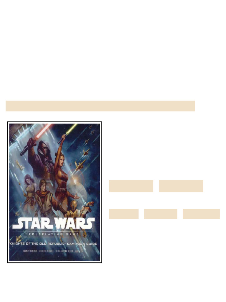 (Ebook) Knights of the Old Republic Campaign Guide (Star Wars ...