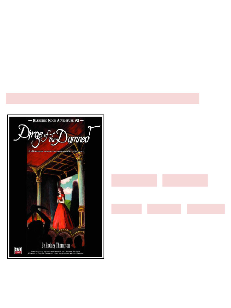 (Ebook) Bleeding Edge Volume 3: Dirge Of The Damned (d20 System) by ...