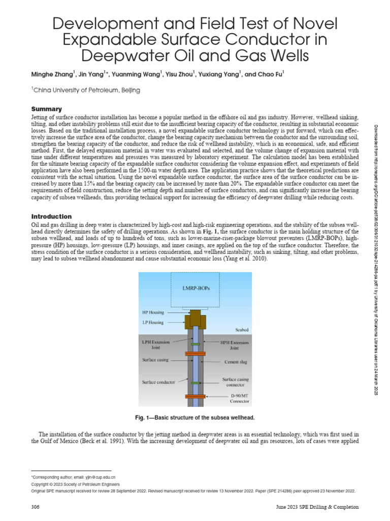 [D]-Development and Field Test of Novel Expandable Surface Conductor in ...