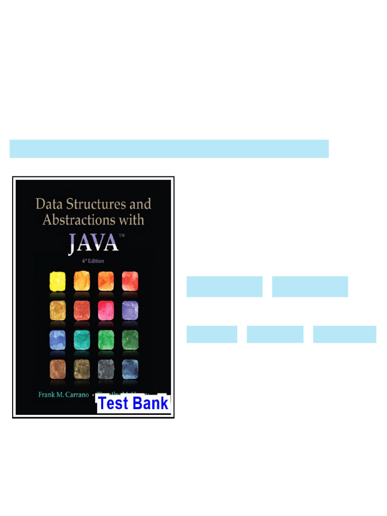Data Structures and Abstractions with Java 4th Edition Carrano Test ...