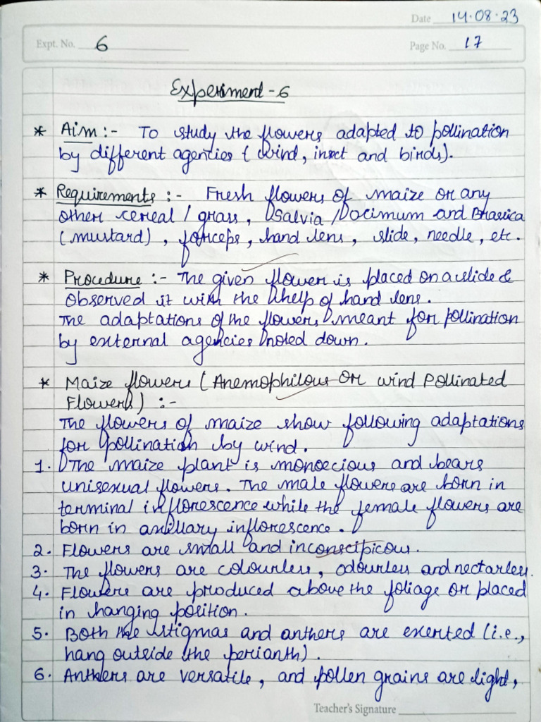 Biology Experiment -6 | PDF