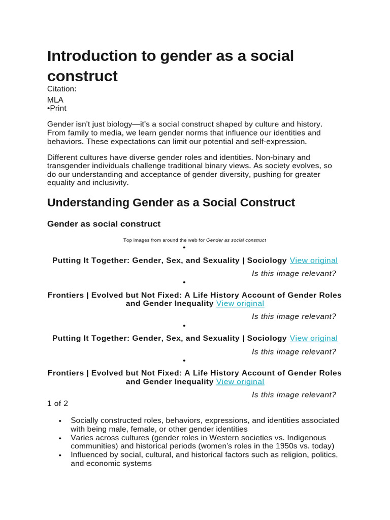 Handout 5 Key Gender Concepts. 3 (2) | PDF | Gender | Gender Studies