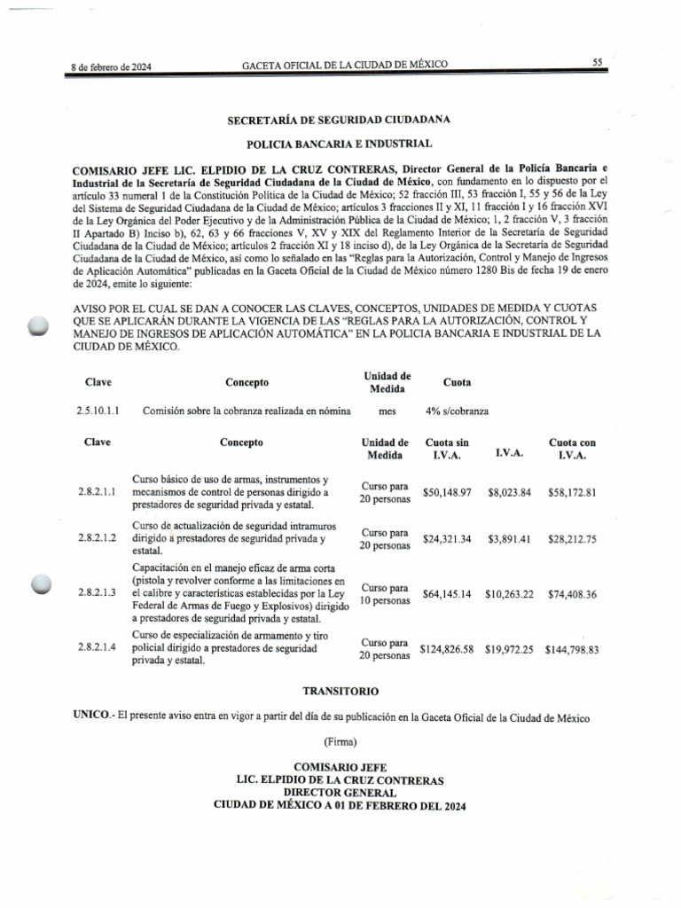 Gaceta Ofl. Sobre El Costo Del Curso Basico de Tiro Policial | PDF