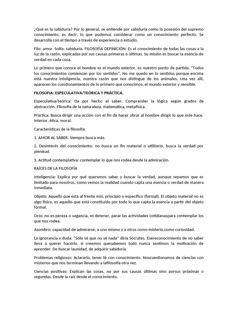 Sabiduría y Filosofía: Conceptos Clave | PDF | Alma | Conocimiento