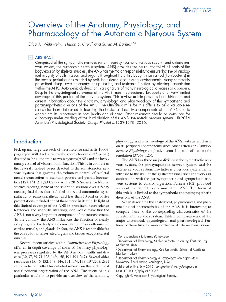 Comprehensive Physiology - 2016 - Wehrwein - Overview of the Anatomy ...