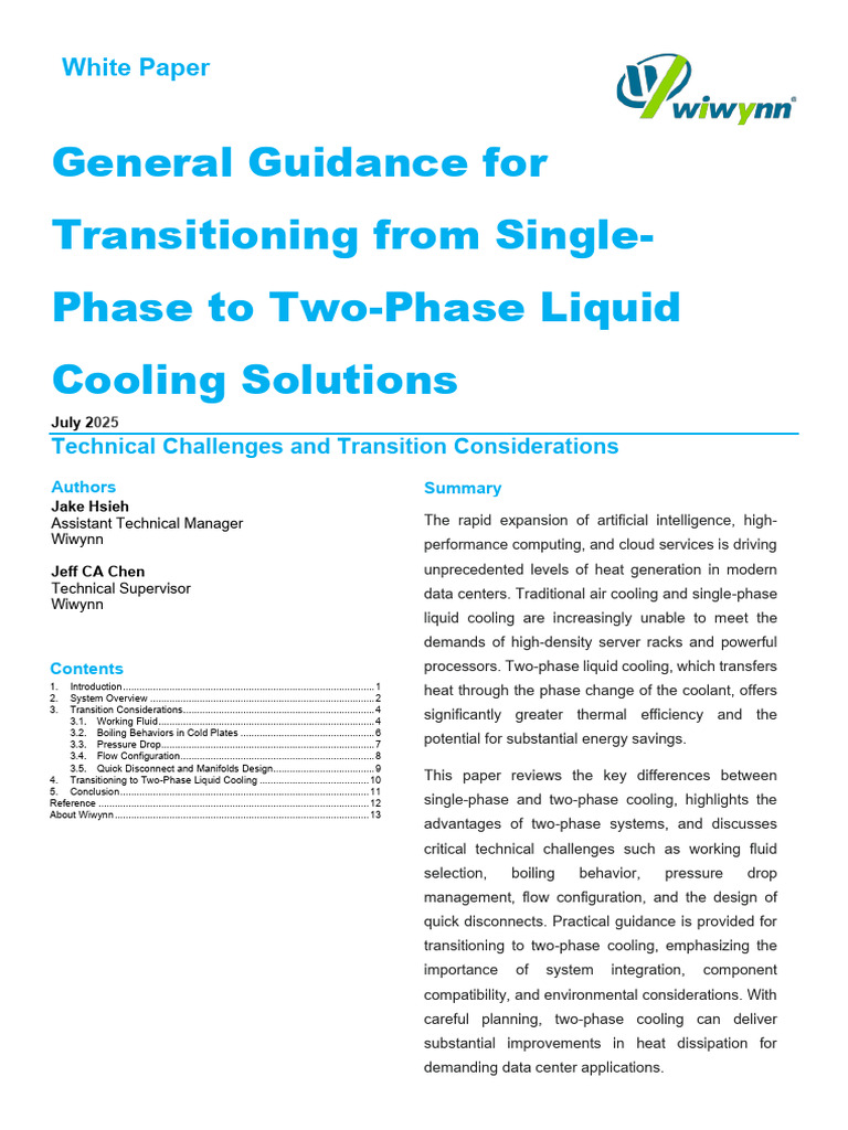 Transitioning to Two-Phase Cooling Solutions | PDF | Heat | Coolant